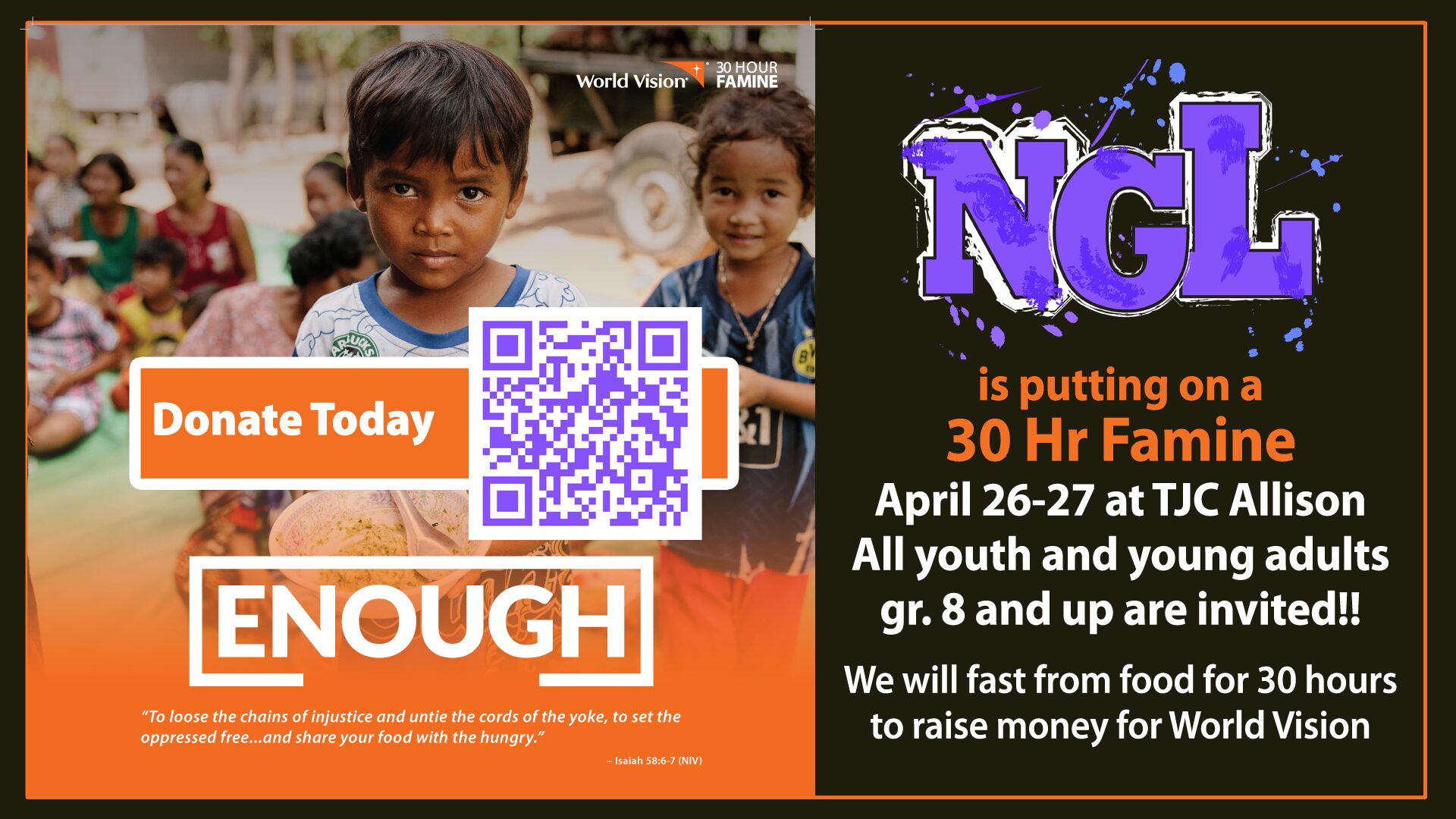 NGL 30 Hour Famine - The Journey Church NGL 30 Hour Famine - The Journey Church